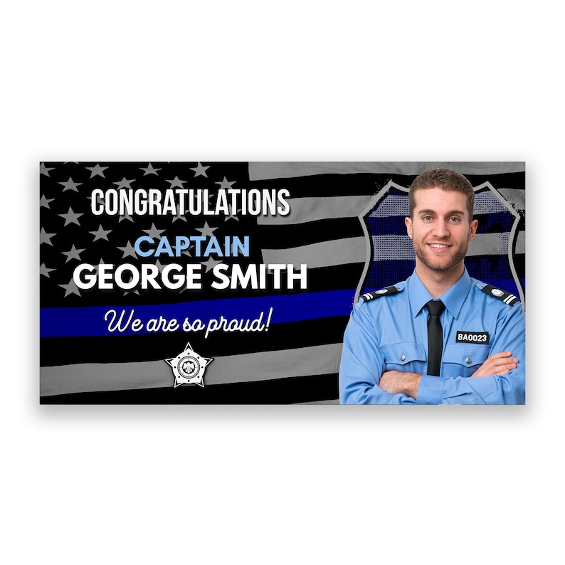 Printable Congratulations Police Officer Banner Patriotic - Etsy