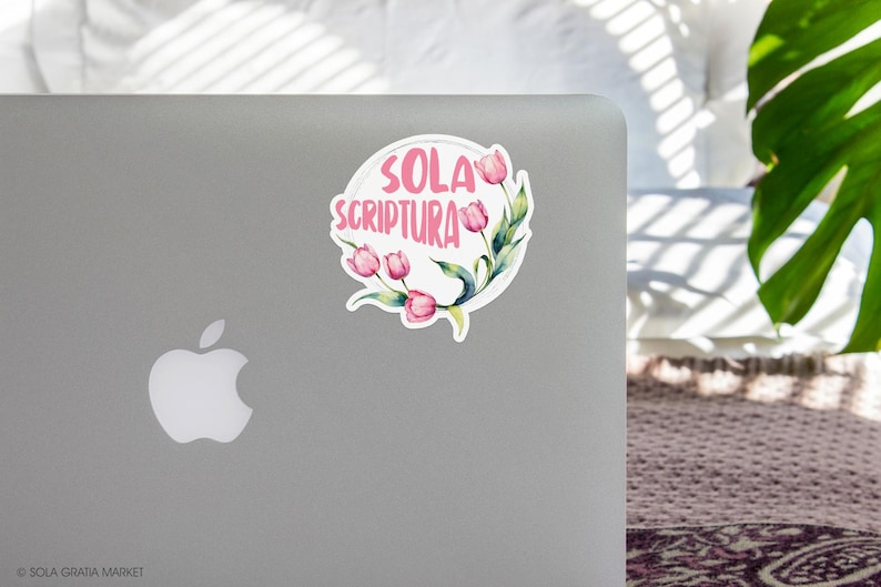 Sola Scriptura Sticker With Pink Tulips | Scripture Alone, Reformed ...