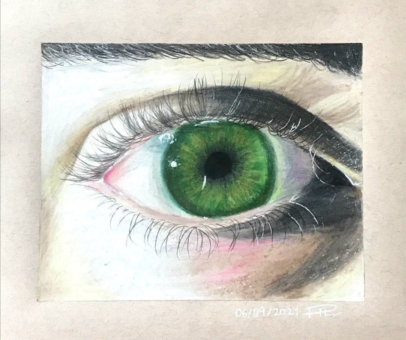 ORIGINAL Green Eye Drawing - Etsy
