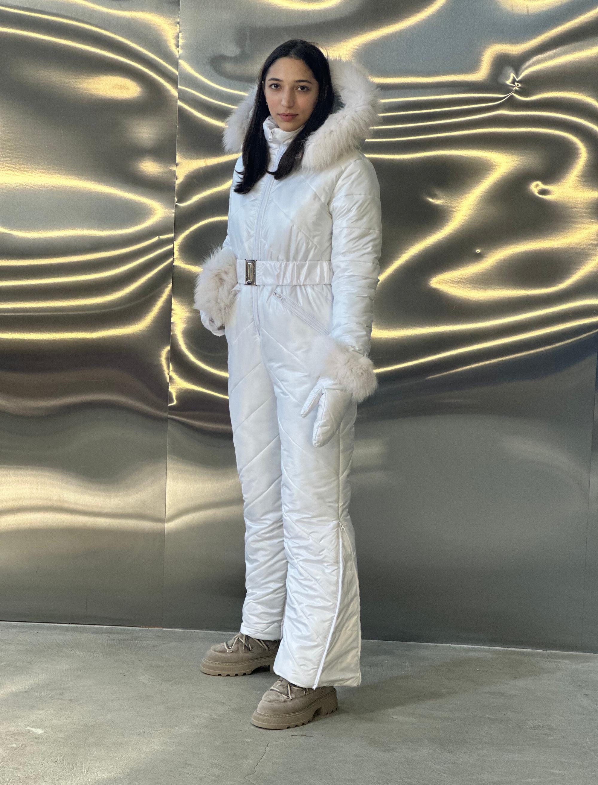 White Ski Suit, Women Ski Jumpsuit, Ski Suit Women, White Winter ...
