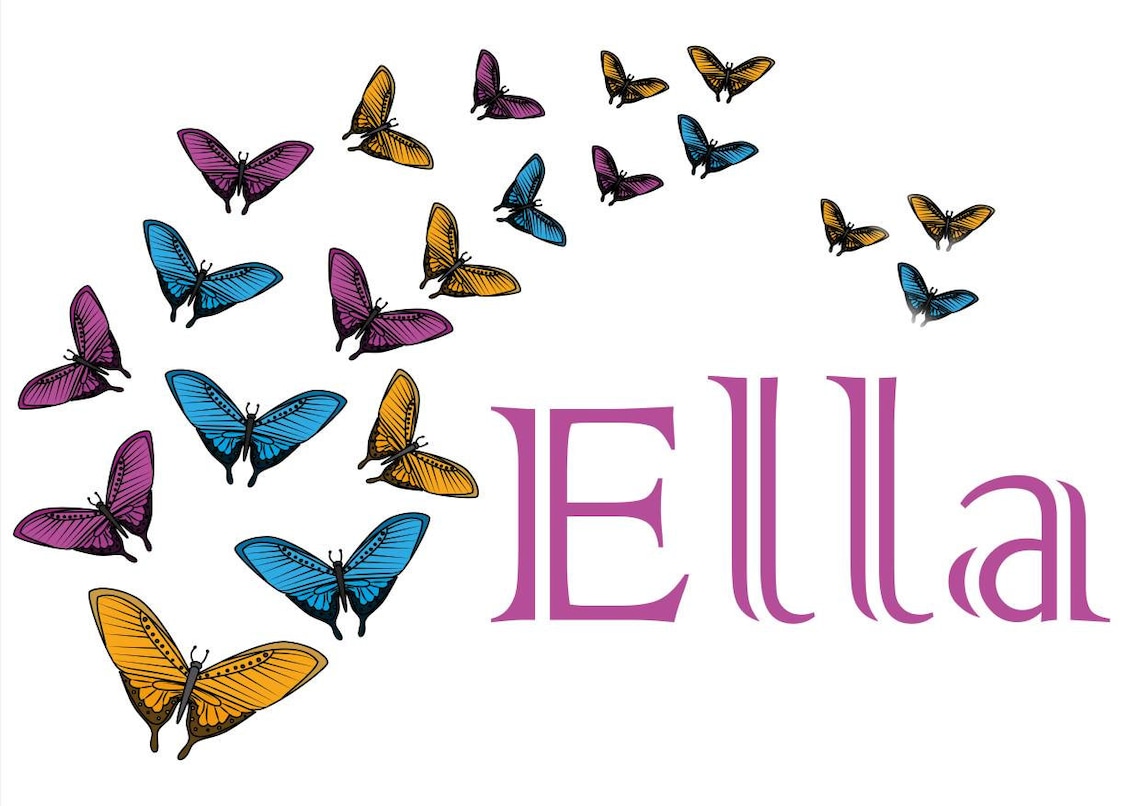 Personalised Butterfly Name Print | Etsy