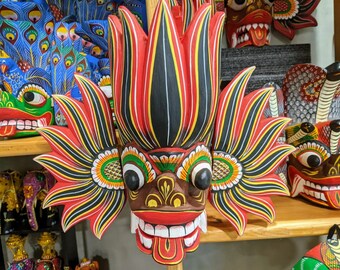 Ceylonese Wooden Hand Carved Traditional Gini Raksha fire - Etsy