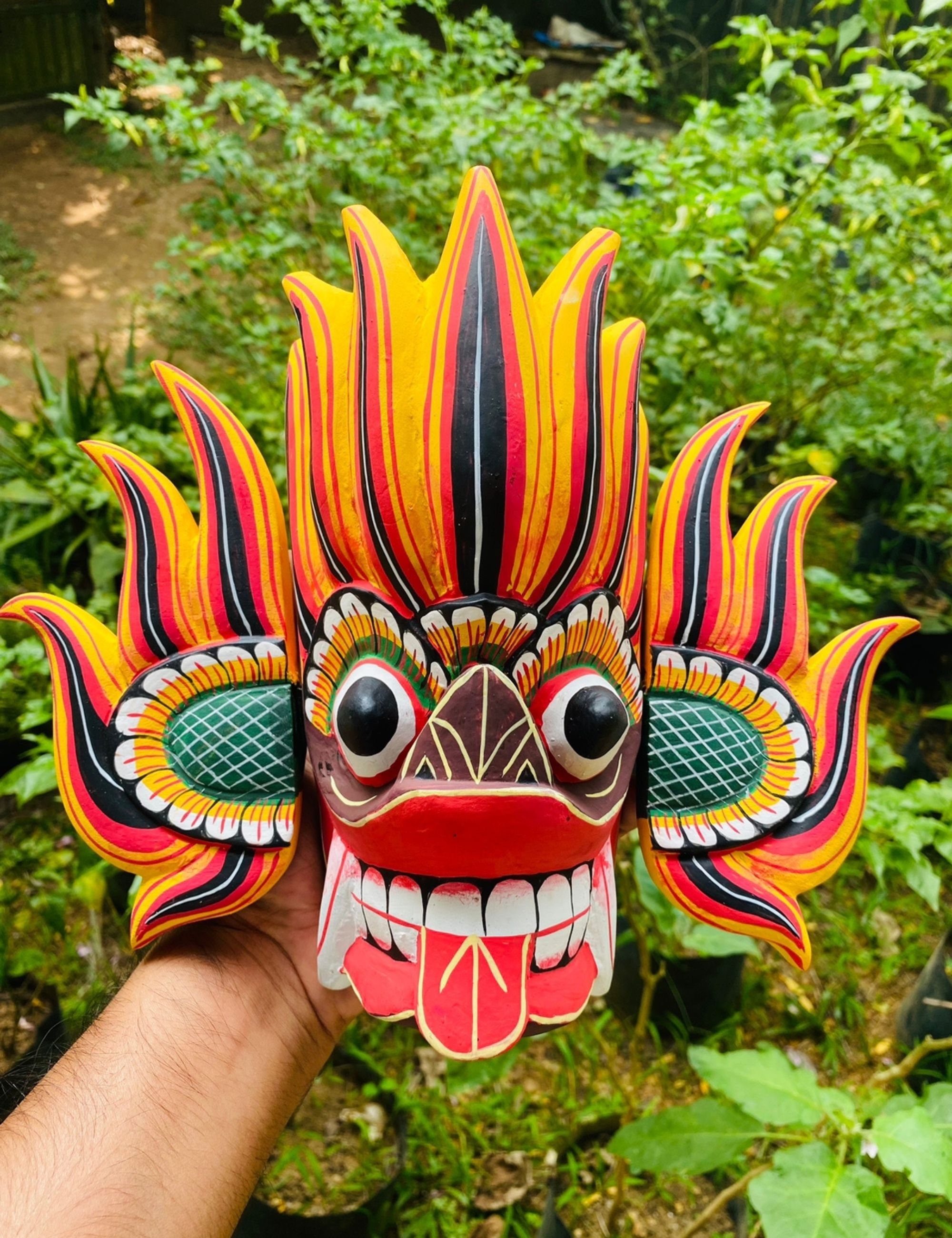 Sri Lankan Traditional Gini Raksha fire Demon Mask Dancing - Etsy
