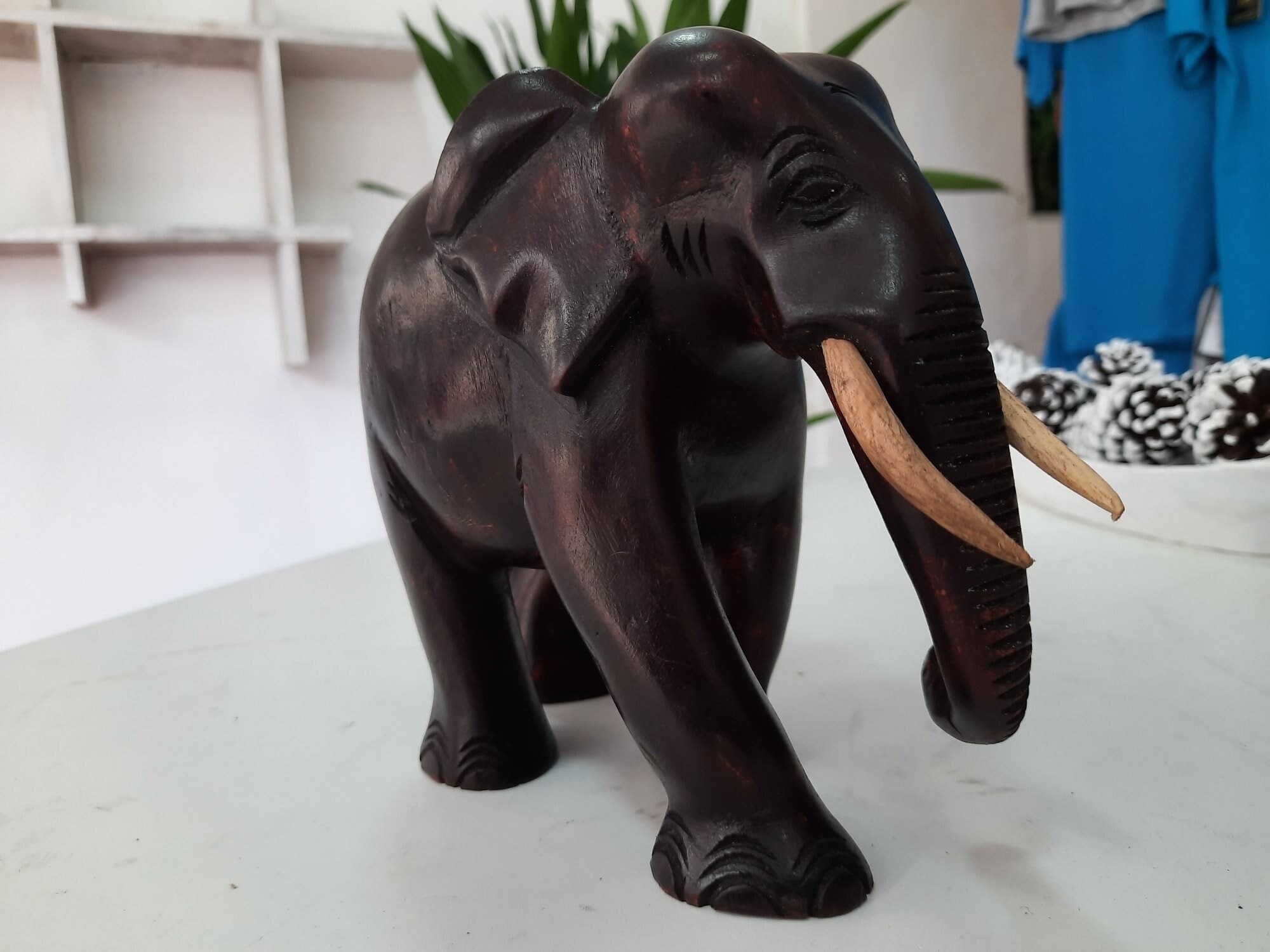 6 Inch Wooden Elephant Figure Handmade Home Décor Vintage - Etsy