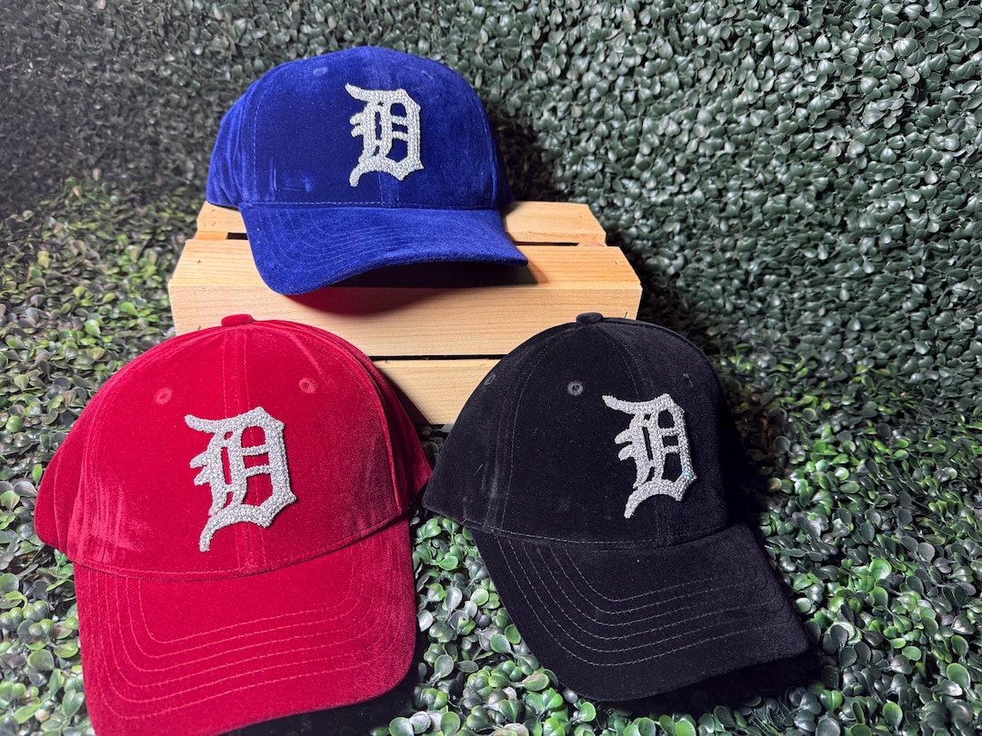 Detroit “D” Velvet Bling Hat - Etsy