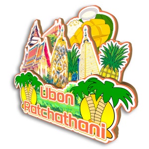 Surat Thani Chanthaburi Surin Thailand Fridge Magnet City Trvavel ...
