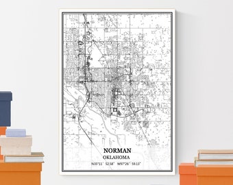 Norman City Map Art - Etsy