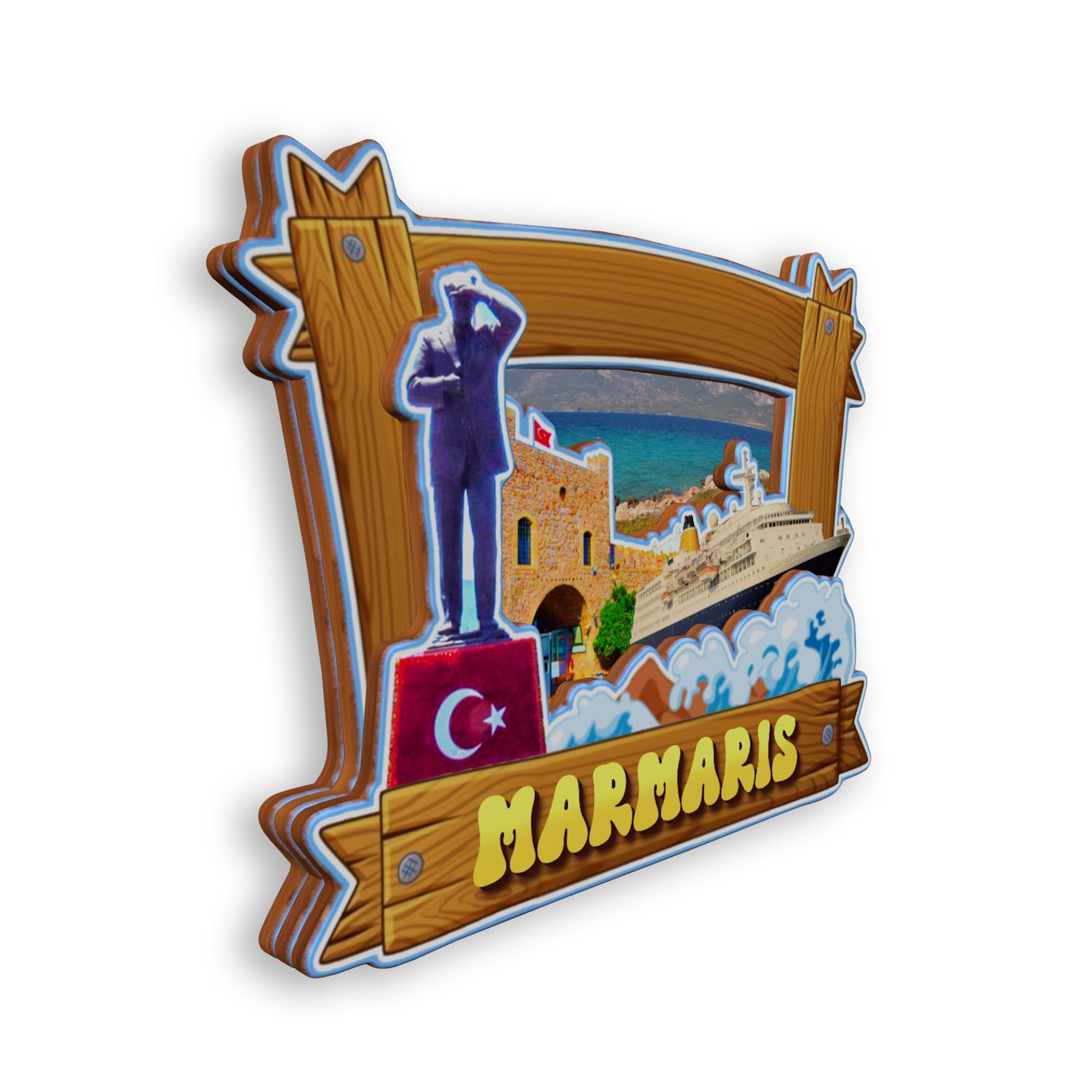 Marmaris Turkey Fridge Magnet City Trvavel Souvenirs Handmade Wood ...