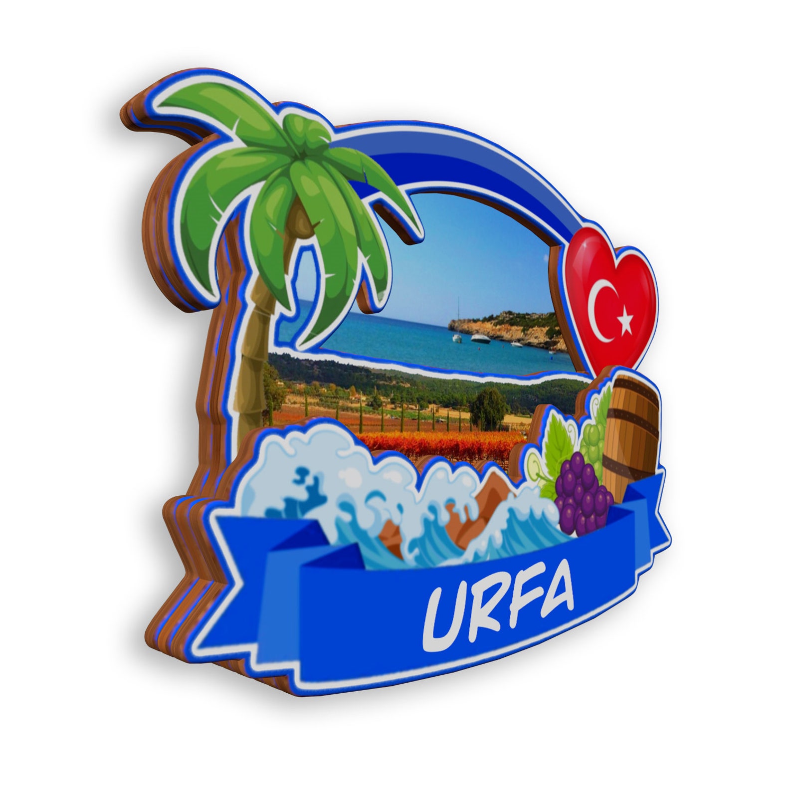 Urfa Turkey Fridge Magnet City Trvavel Souvenirs Handmade Wood ...