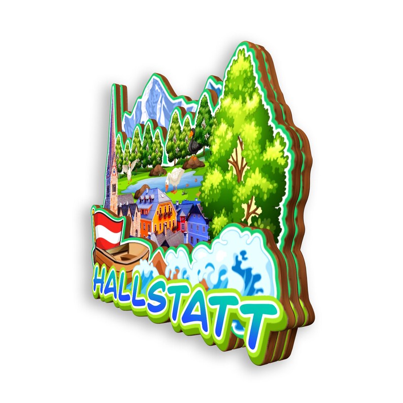 Hallstatt Austria Fridge Magnet City Trvavel Souvenirs Handmade Wood ...