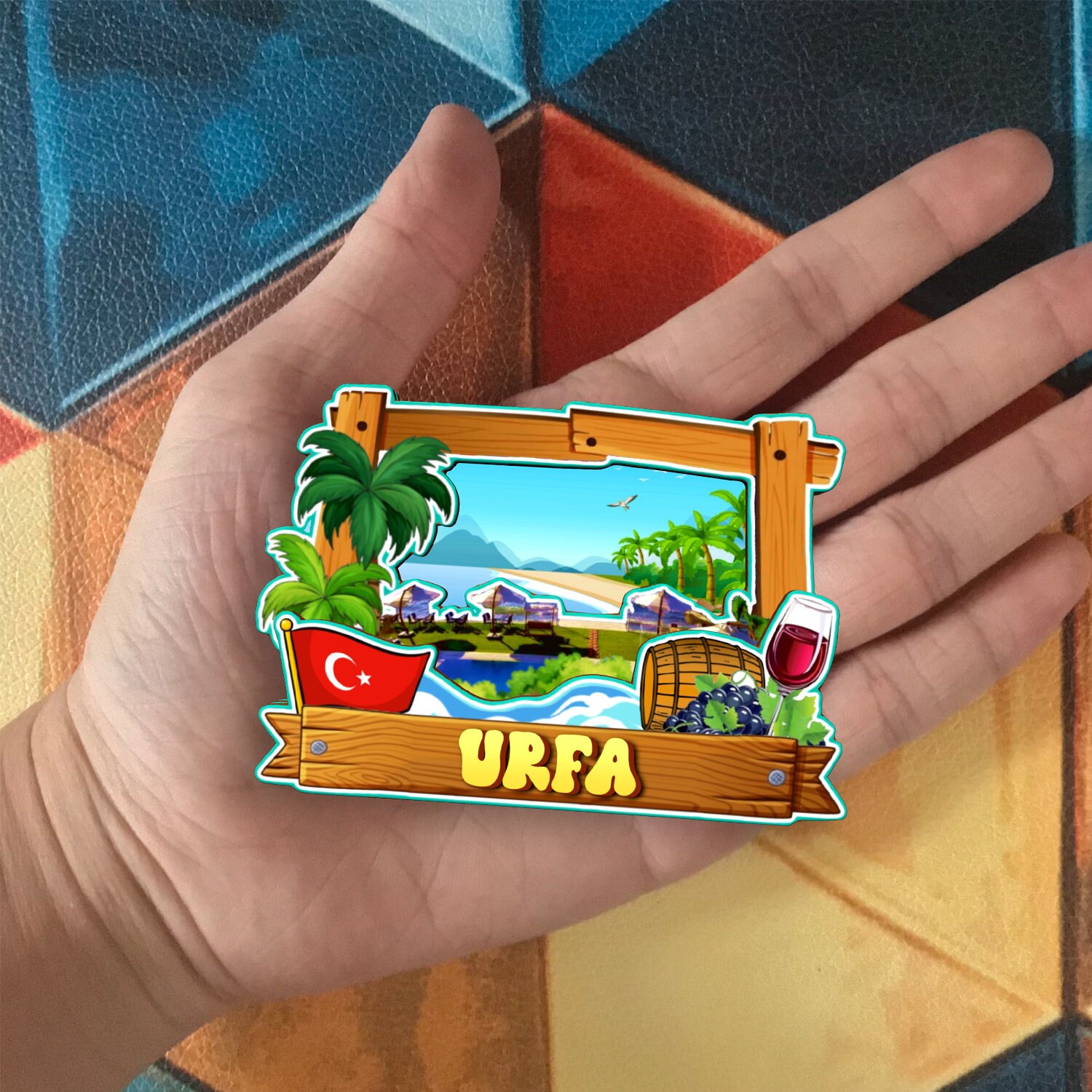 Urfa Turkey Fridge Magnet City Trvavel Souvenirs Handmade Wood ...