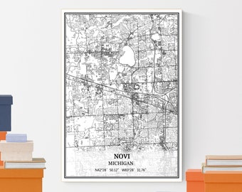 Novi City Map Art - Etsy