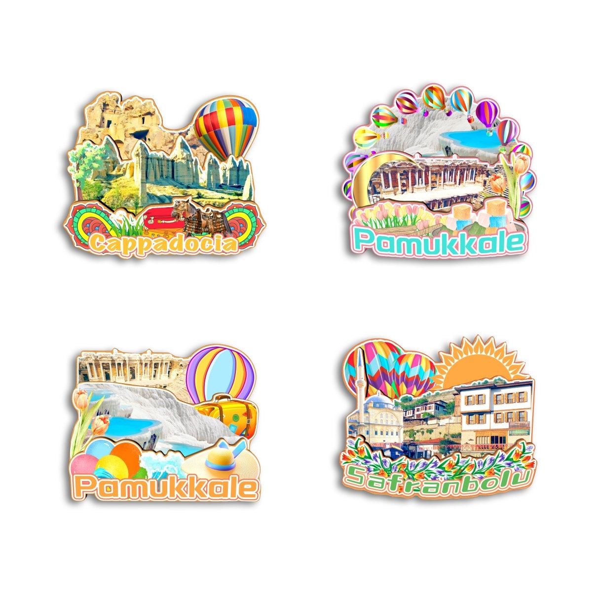 Cappadocia Pamukkale Safranbolu Turkey Fridge Magnet City Trvavel ...