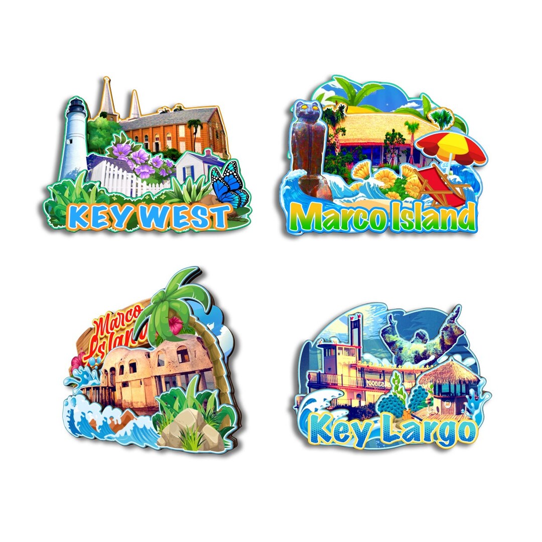 Key West Marco Island Key Largo Florida USA Fridge Magnet City Trvavel ...