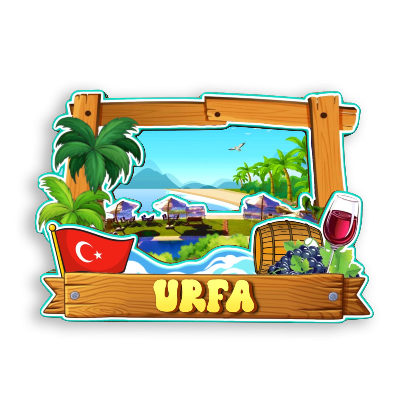 Urfa Turkey Fridge Magnet City Trvavel Souvenirs Handmade Wood ...