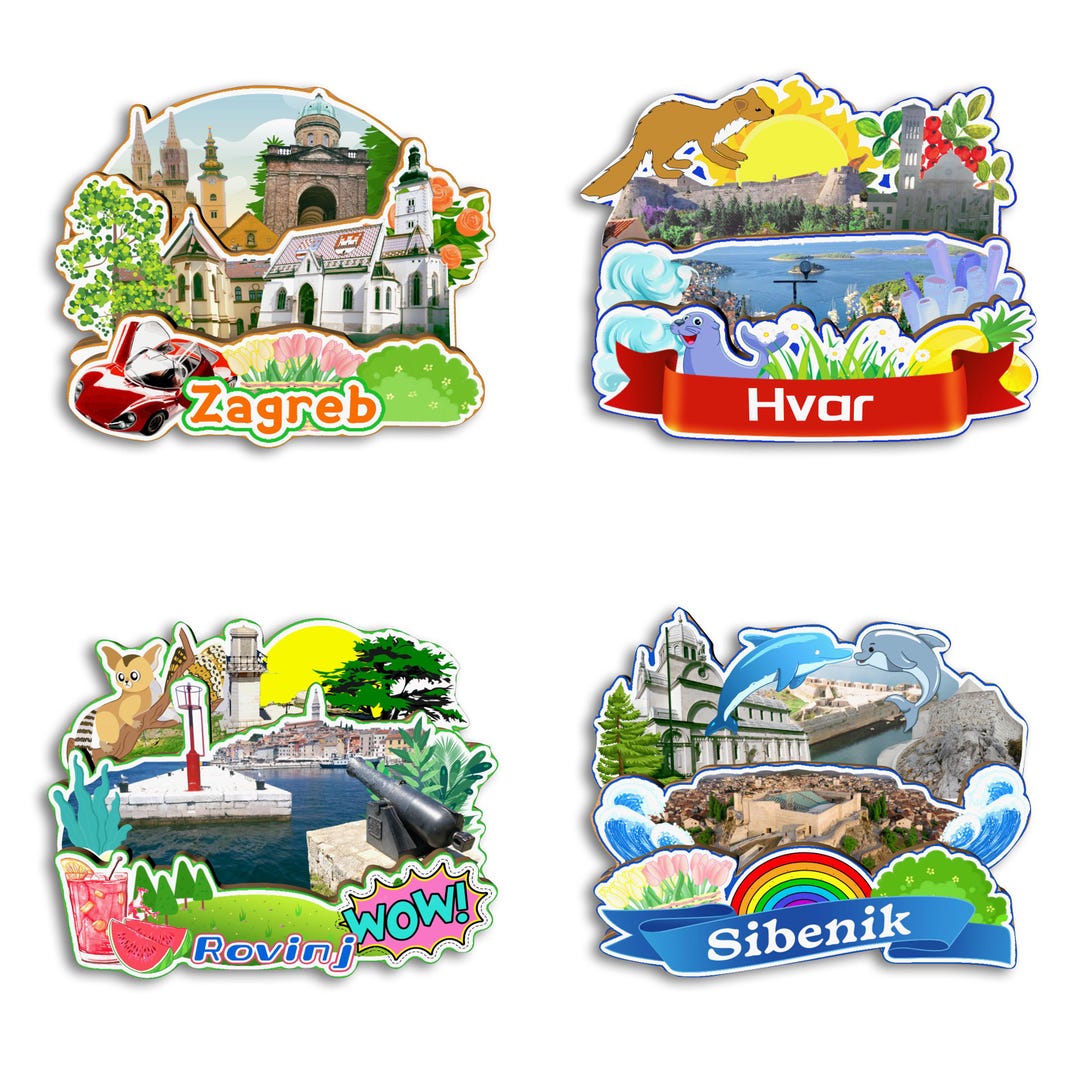 Zagreb Hvar Rovinj Sibenik CROATIA Fridge Magnet City Trvavel Souvenirs ...