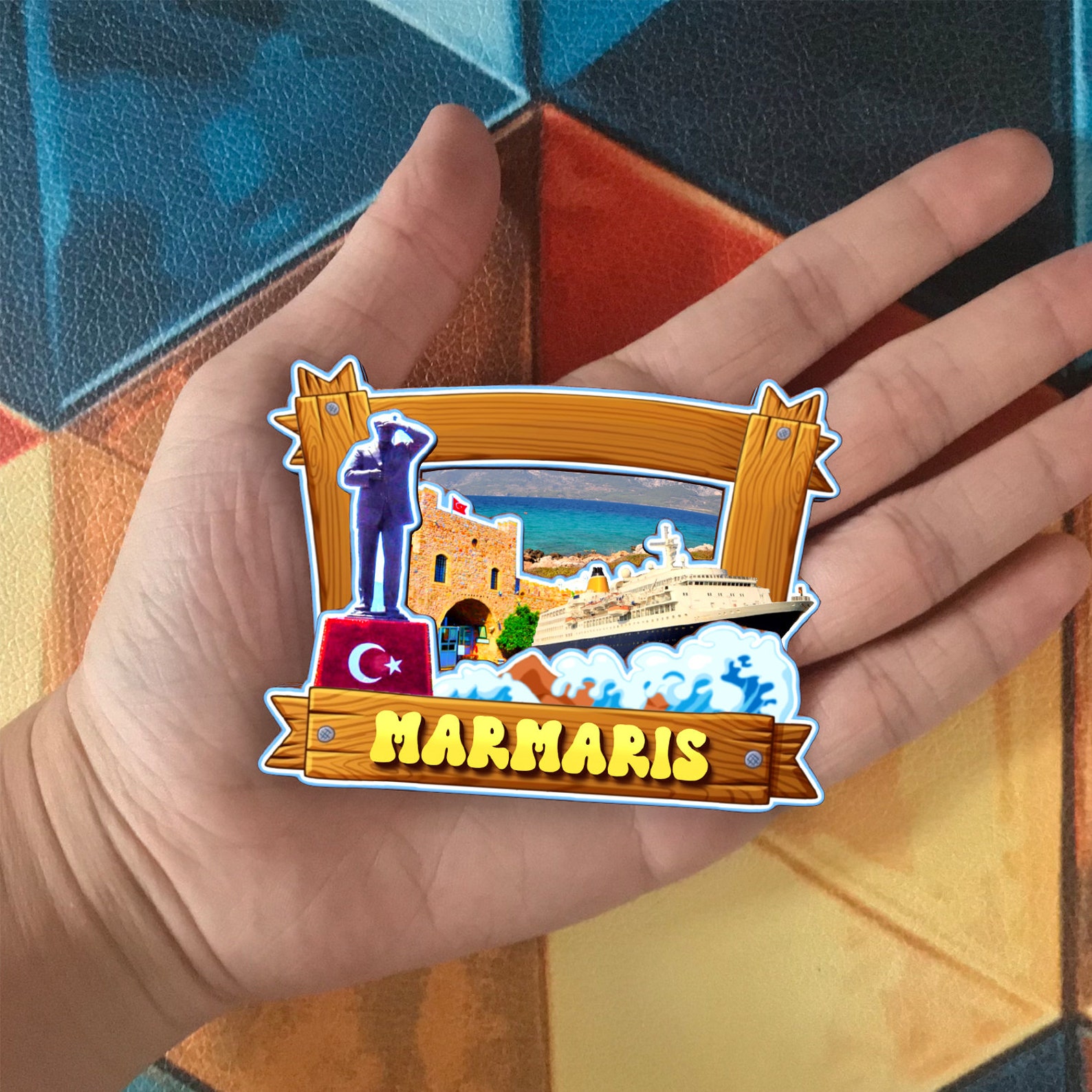 Marmaris Turkey Fridge Magnet City Trvavel Souvenirs Handmade Wood ...