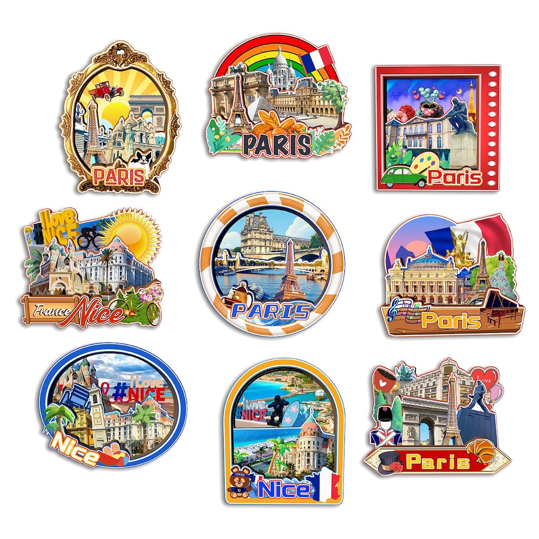 Paris Nice France Fridge Magnet City Trvavel Souvenirs Handmade Wood ...