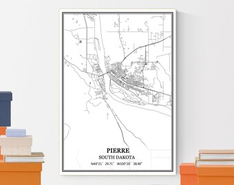 Pierre Map Poster - Etsy