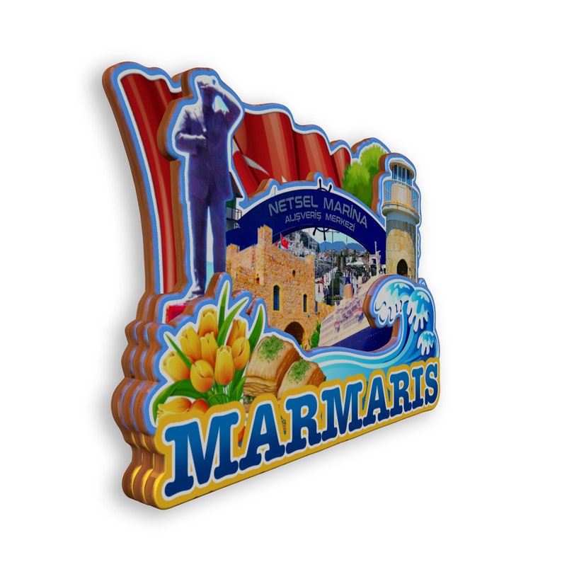 Marmaris Turkey Fridge Magnet City Trvavel Souvenirs Handmade Wood ...