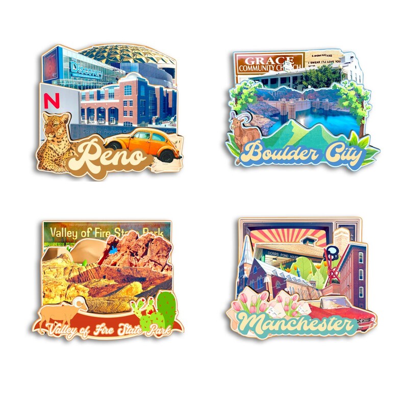 Reno Boulder City Nevada USA Fridge Magnet City Trvavel Souvenirs ...