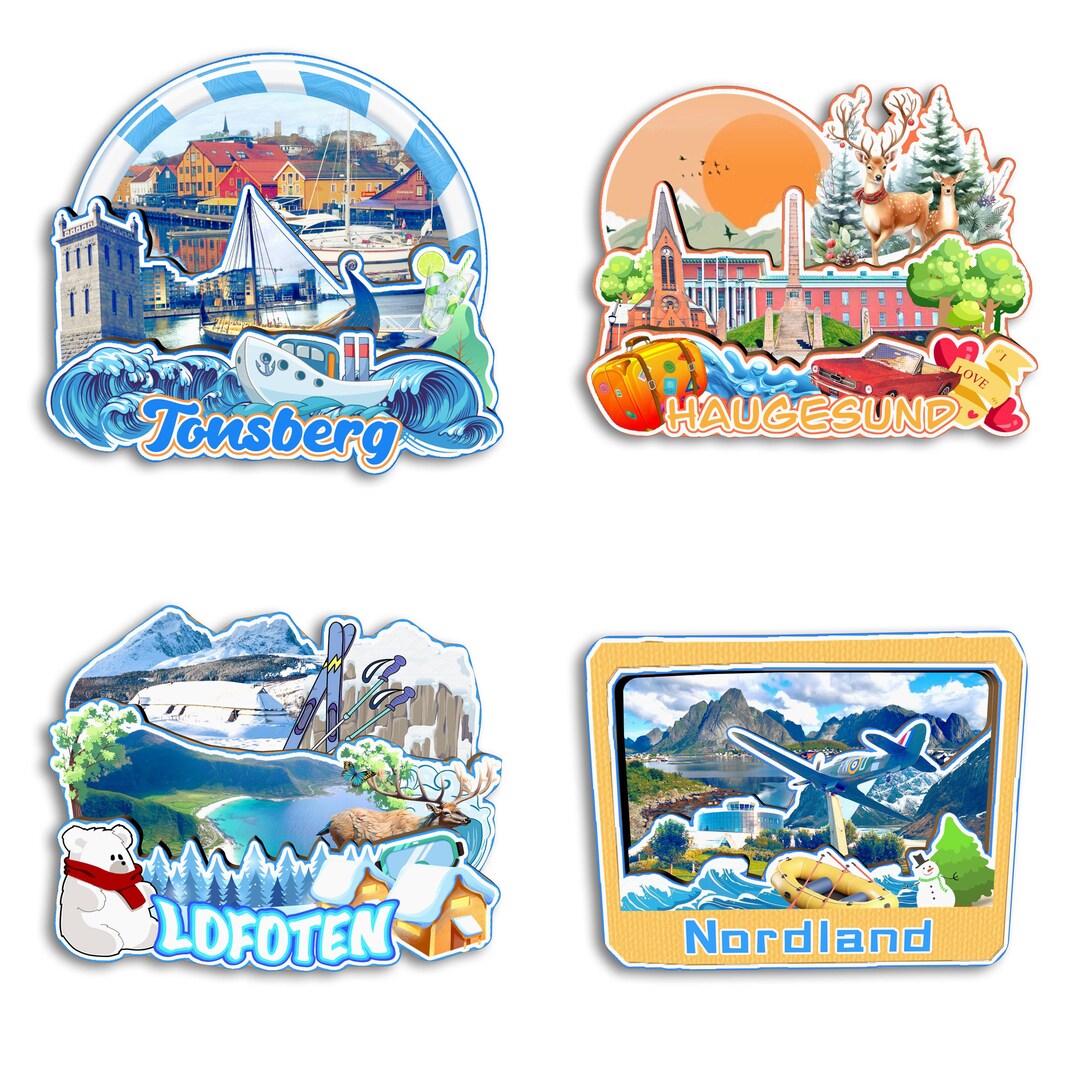 Tonsberg Haugesund Lofoten Nordland NORWAY Fridge Magnet City Trvavel ...