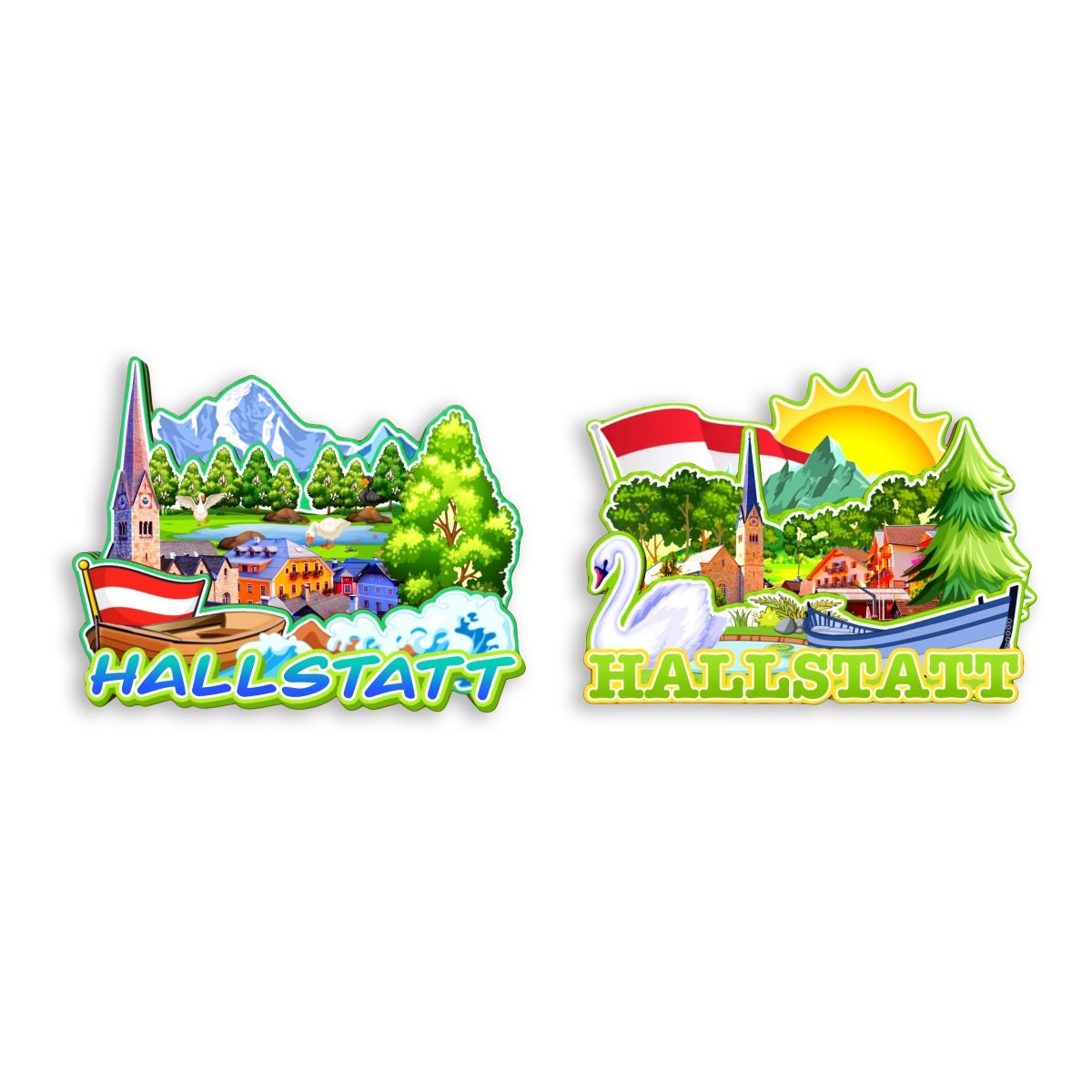 Hallstatt Austria Fridge Magnet City Trvavel Souvenirs Handmade Wood ...
