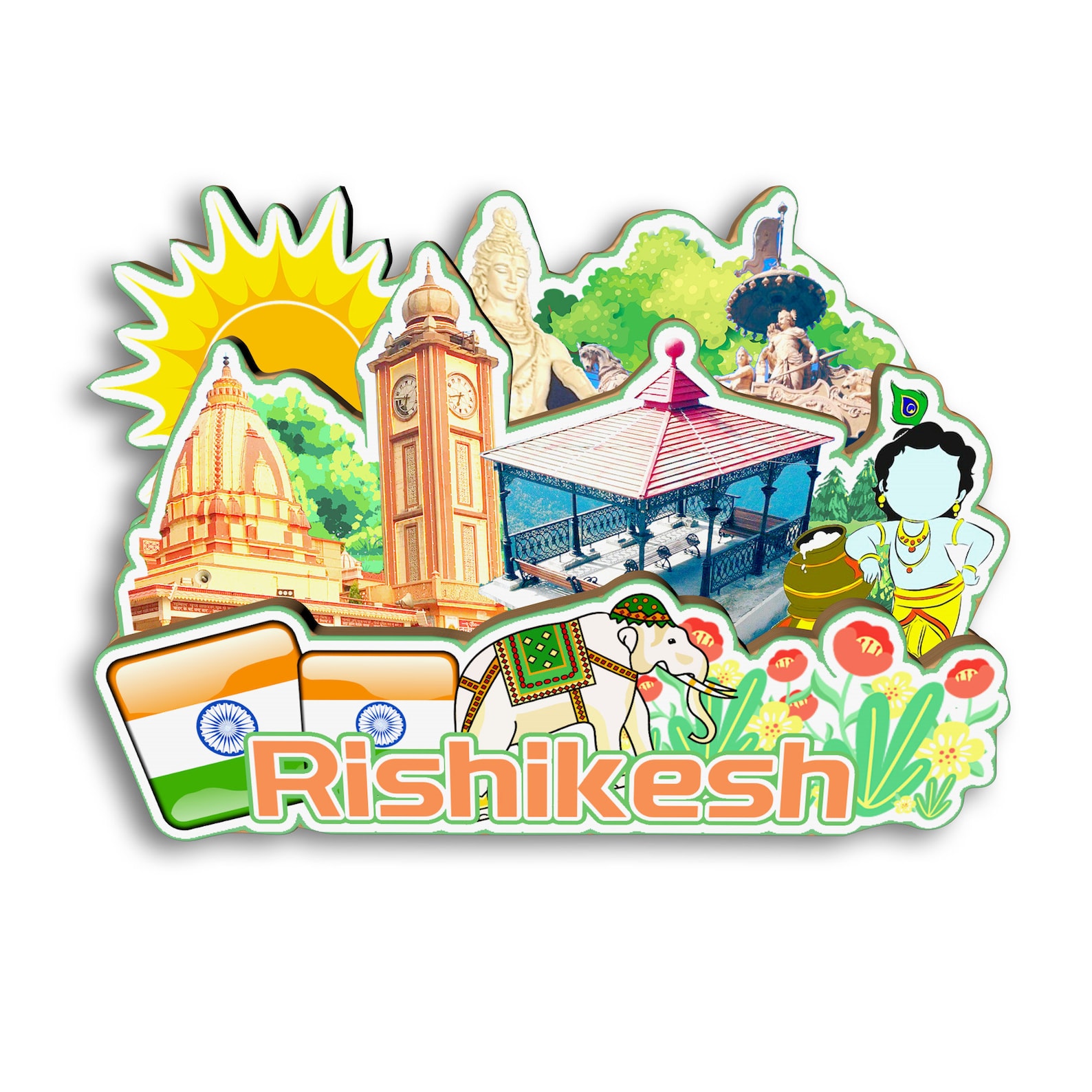 Varanasi Kolkata Goa Rishikesh India Fridge Magnet City Trvavel ...