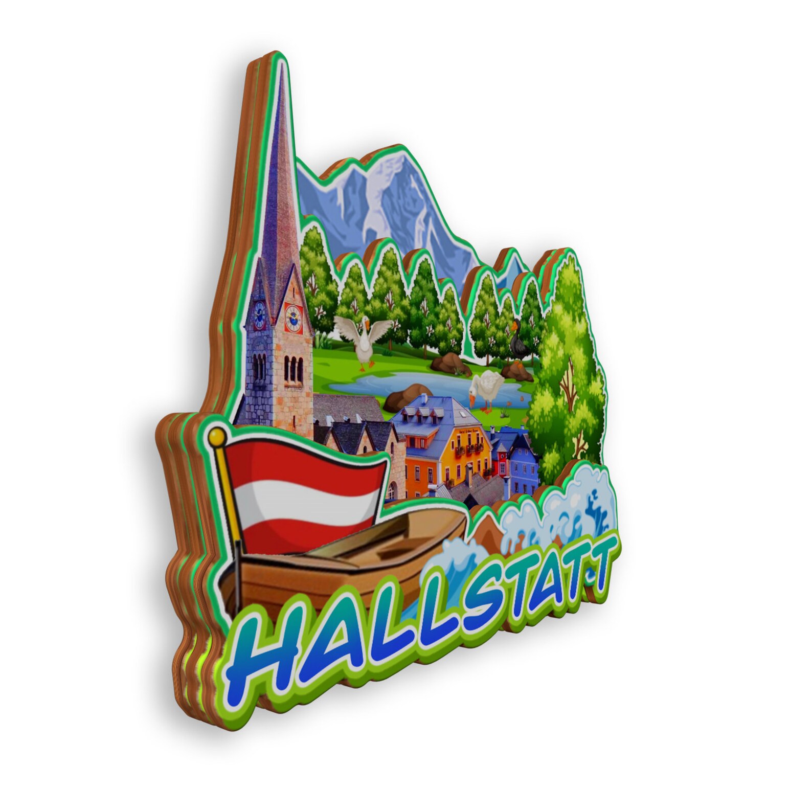 Hallstatt Austria Fridge Magnet City Trvavel Souvenirs Handmade Wood ...