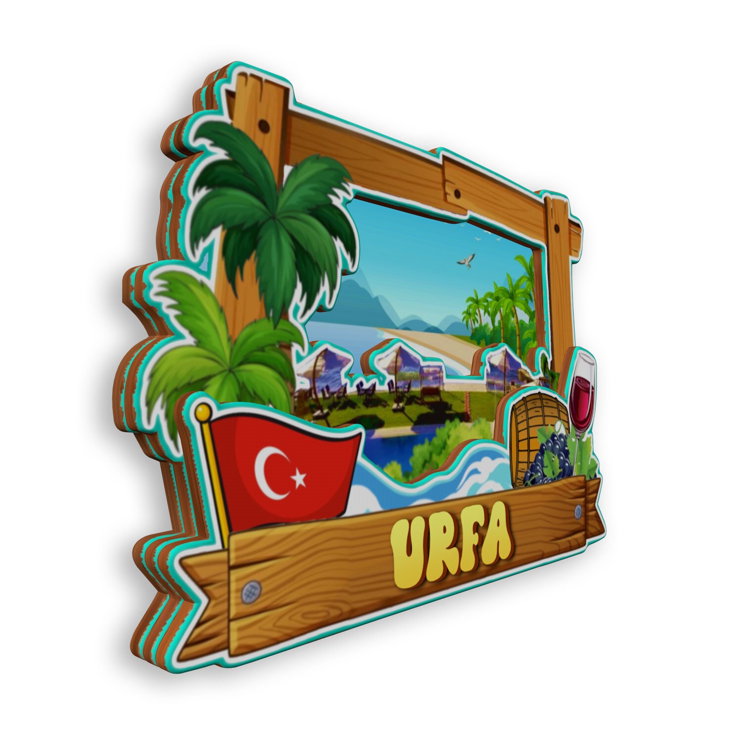 Urfa Turkey Fridge Magnet City Trvavel Souvenirs Handmade Wood ...