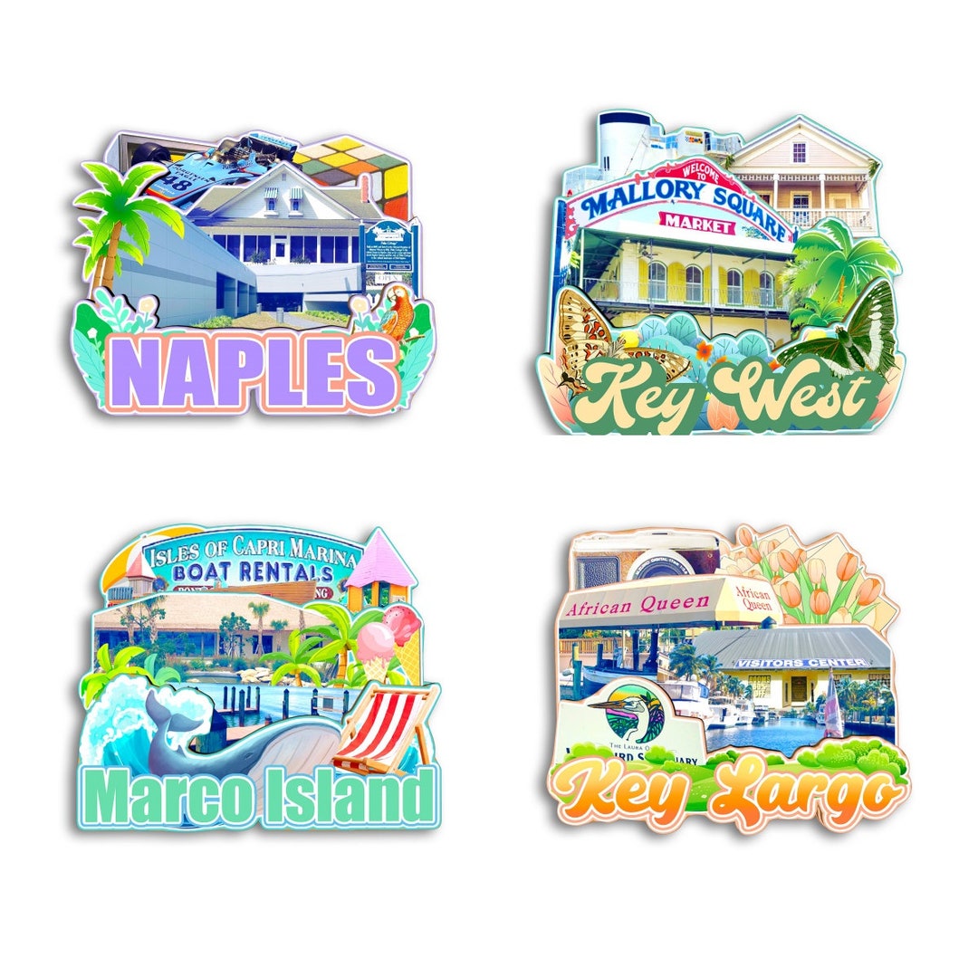 Naples Key West Marco Island Key Largo Florida USA Fridge Magnet City ...