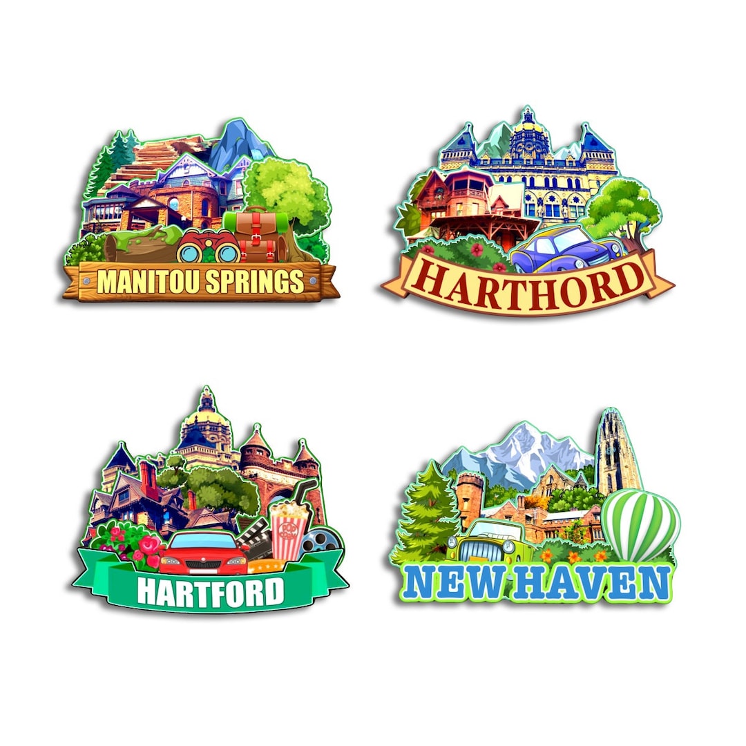 Manitou Springs Hartford New Haven Connecticut USA Fridge Magnet City ...