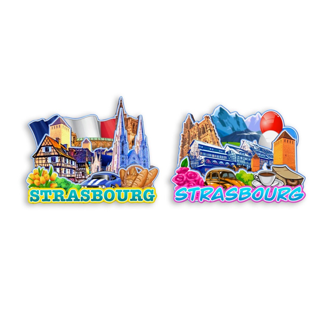 Strasbourg France Fridge Magnet City Trvavel Souvenirs Handmade Wood ...