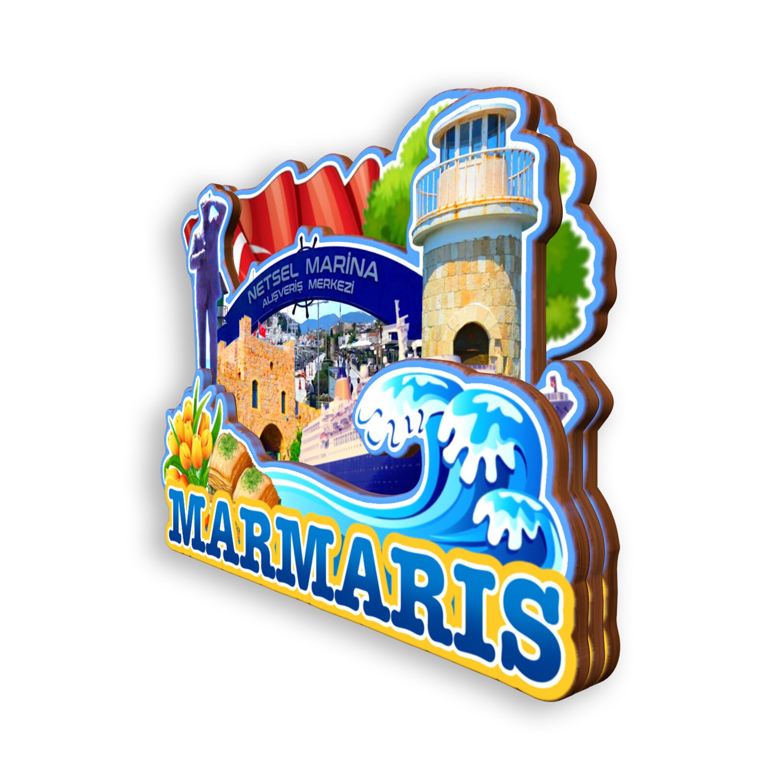 Marmaris Turkey Fridge Magnet City Trvavel Souvenirs Handmade Wood ...