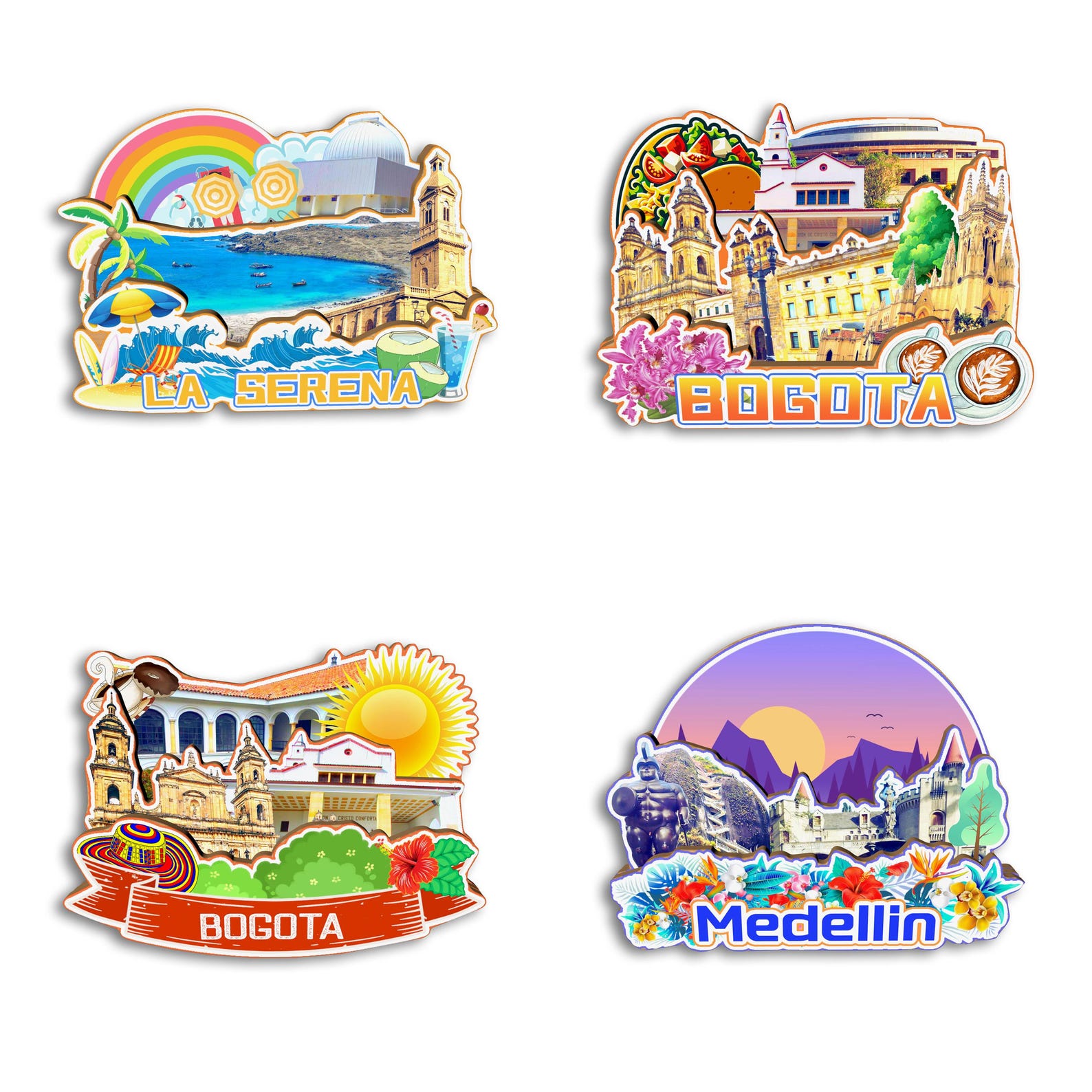 La Serena Arica Chile Bogota Medellin Colombia Fridge Magnet City ...