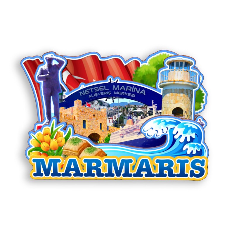 Marmaris Turkey Fridge Magnet City Trvavel Souvenirs Handmade Wood ...