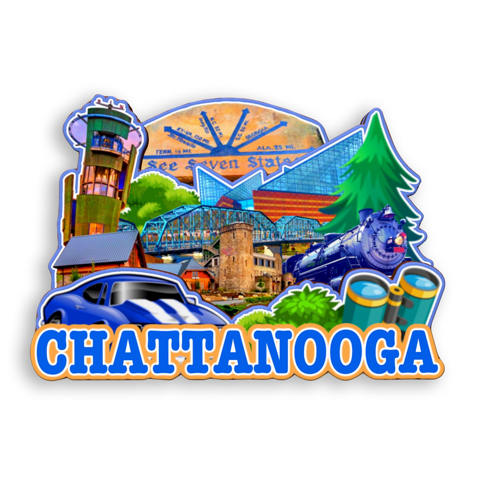 Chattanooga Tennessee USA Fridge Magnet City Trvavel Souvenirs Handmade ...