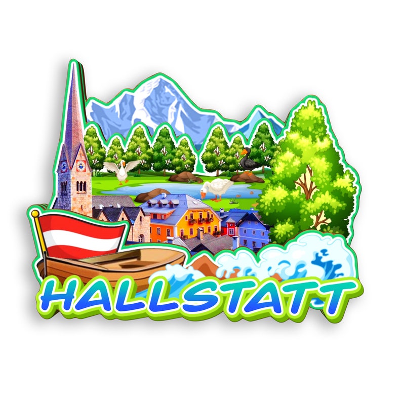 Hallstatt Austria Fridge Magnet City Trvavel Souvenirs Handmade Wood ...