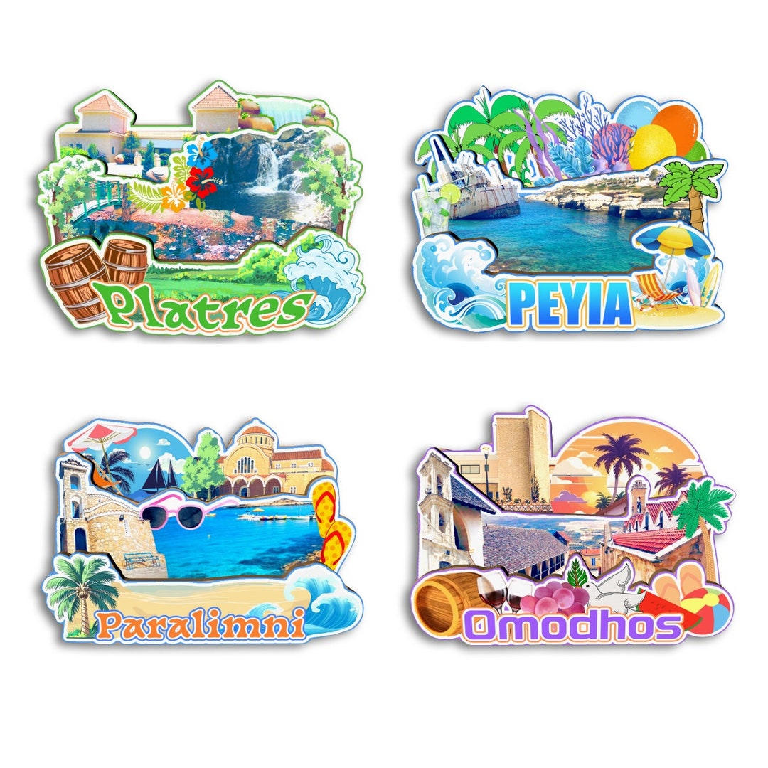 Platres Peyia Paralimni Omodhos Cyprus Fridge Magnet City Trvavel ...