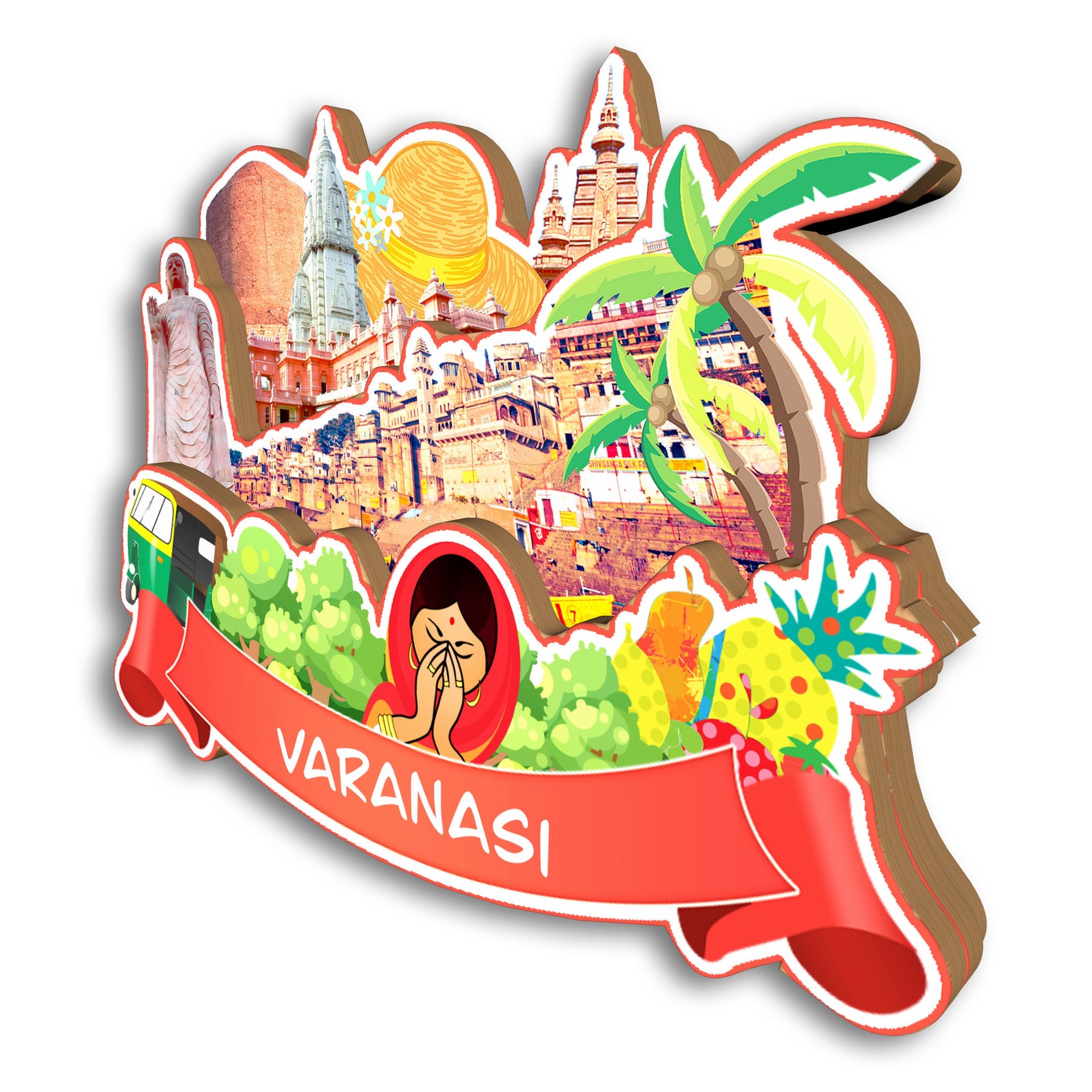 Varanasi Kolkata Goa Rishikesh India Fridge Magnet City Trvavel ...