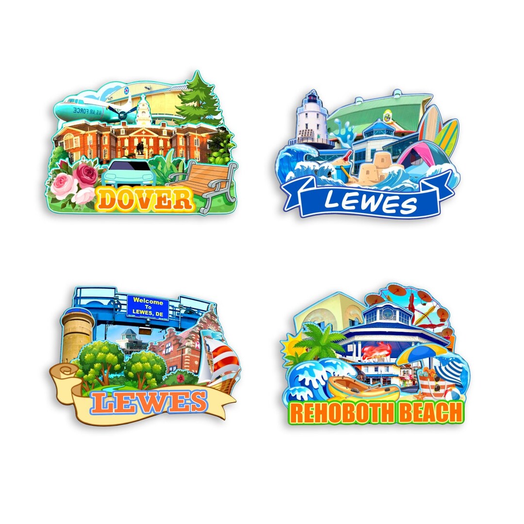 Dover Lewes Rehoboth Beach Delaware USA Fridge Magnet City Trvavel ...