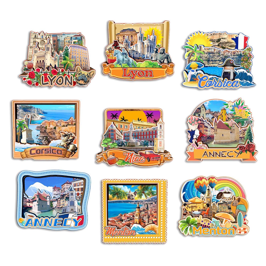 Nice Menton Annecy Corsica Lyon France Fridge Magnet City Trvavel ...