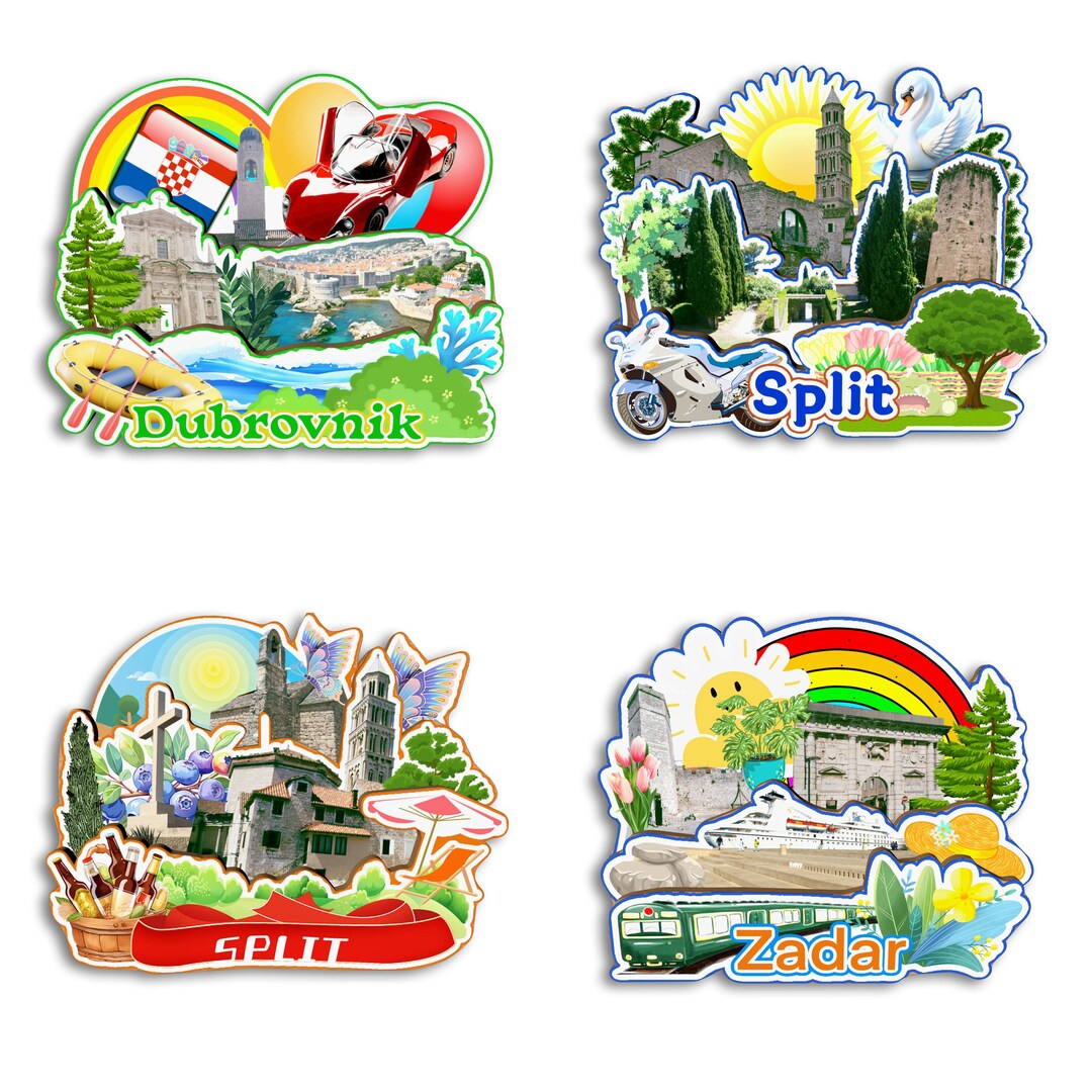 Dubrovnik Split Zadar CROATIA Fridge Magnet City Trvavel Souvenirs ...