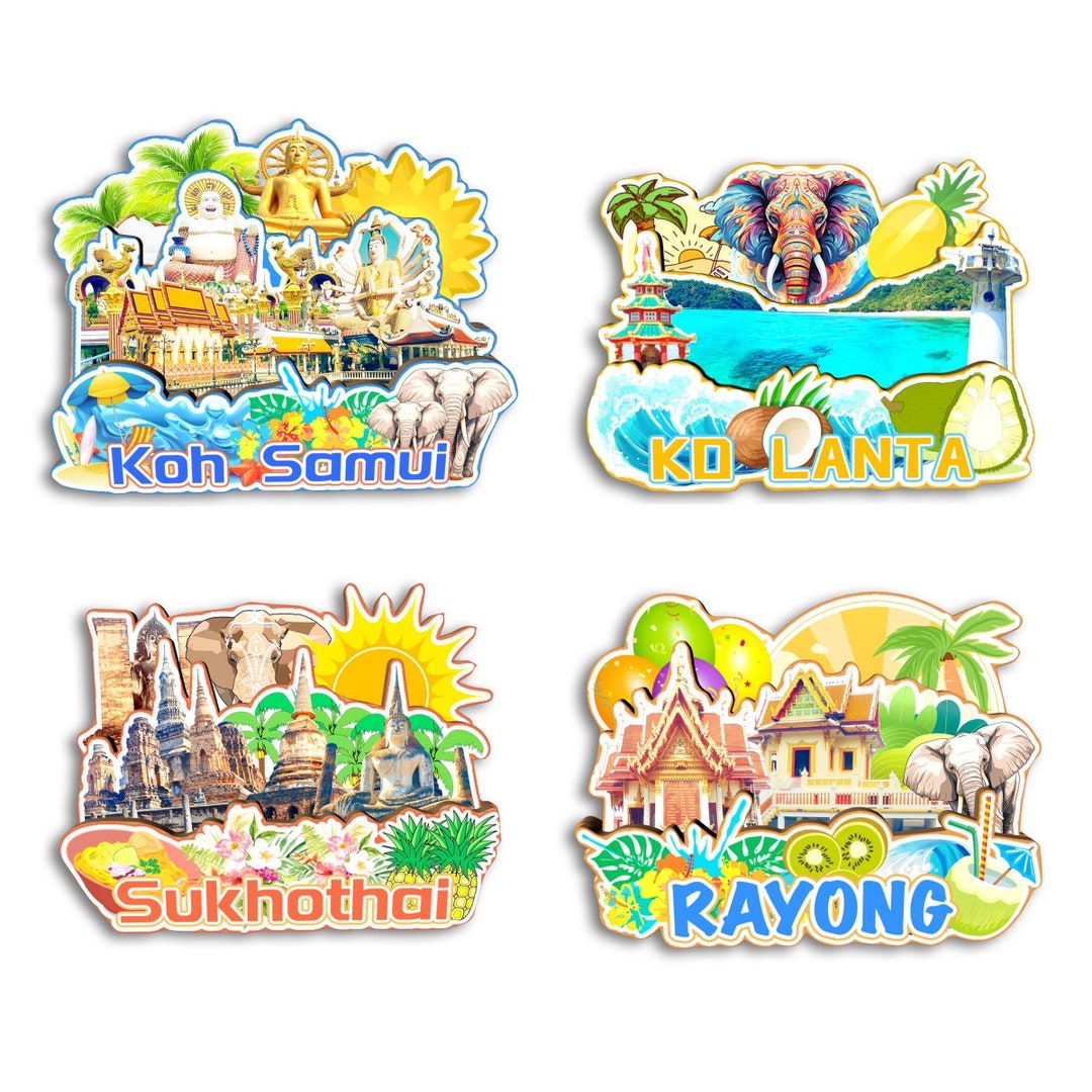 Koh Samui Ko Lanta Sukhothai Rayong Thailand Fridge Magnet City Trvavel ...