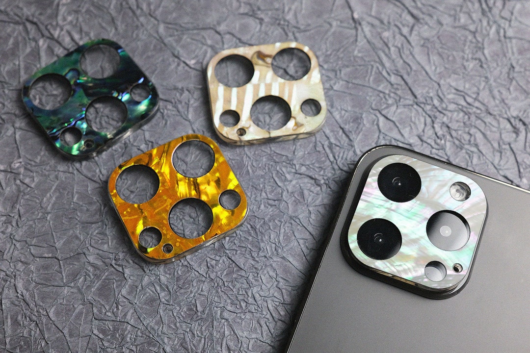 Handcrafted Shell Camera Lens Protector: Abalone & Pearl Inlay (set of ...