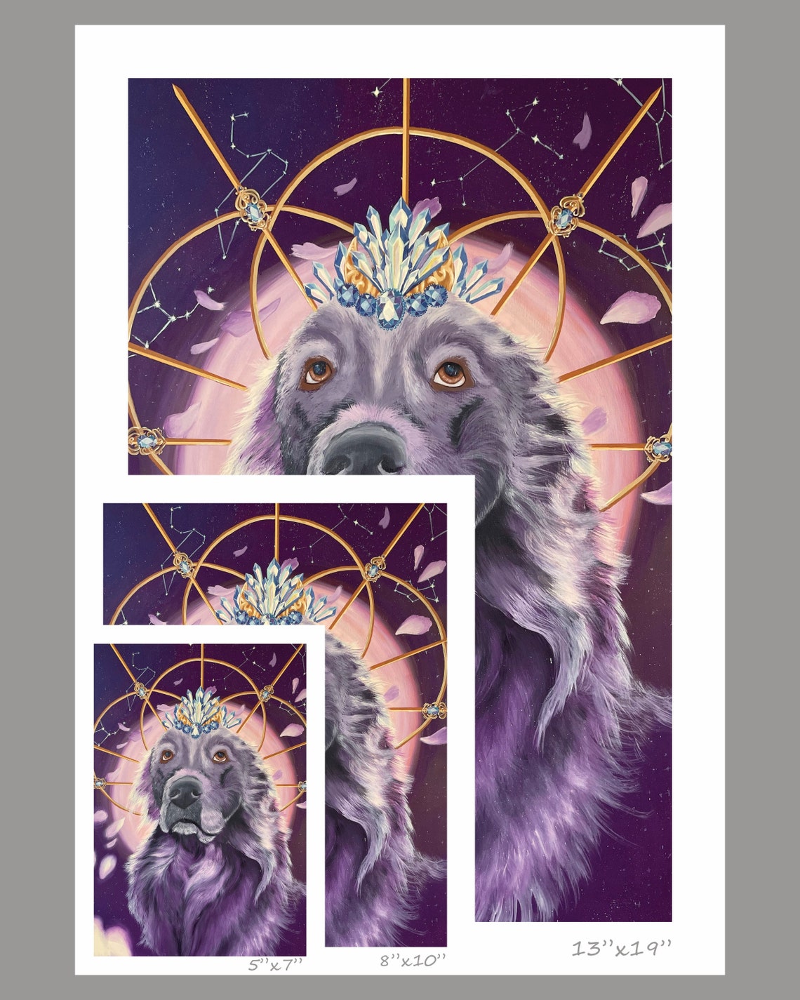 Moon - the Great Dog Print | Fantasy Animal Art Print | Dog Portrait ...