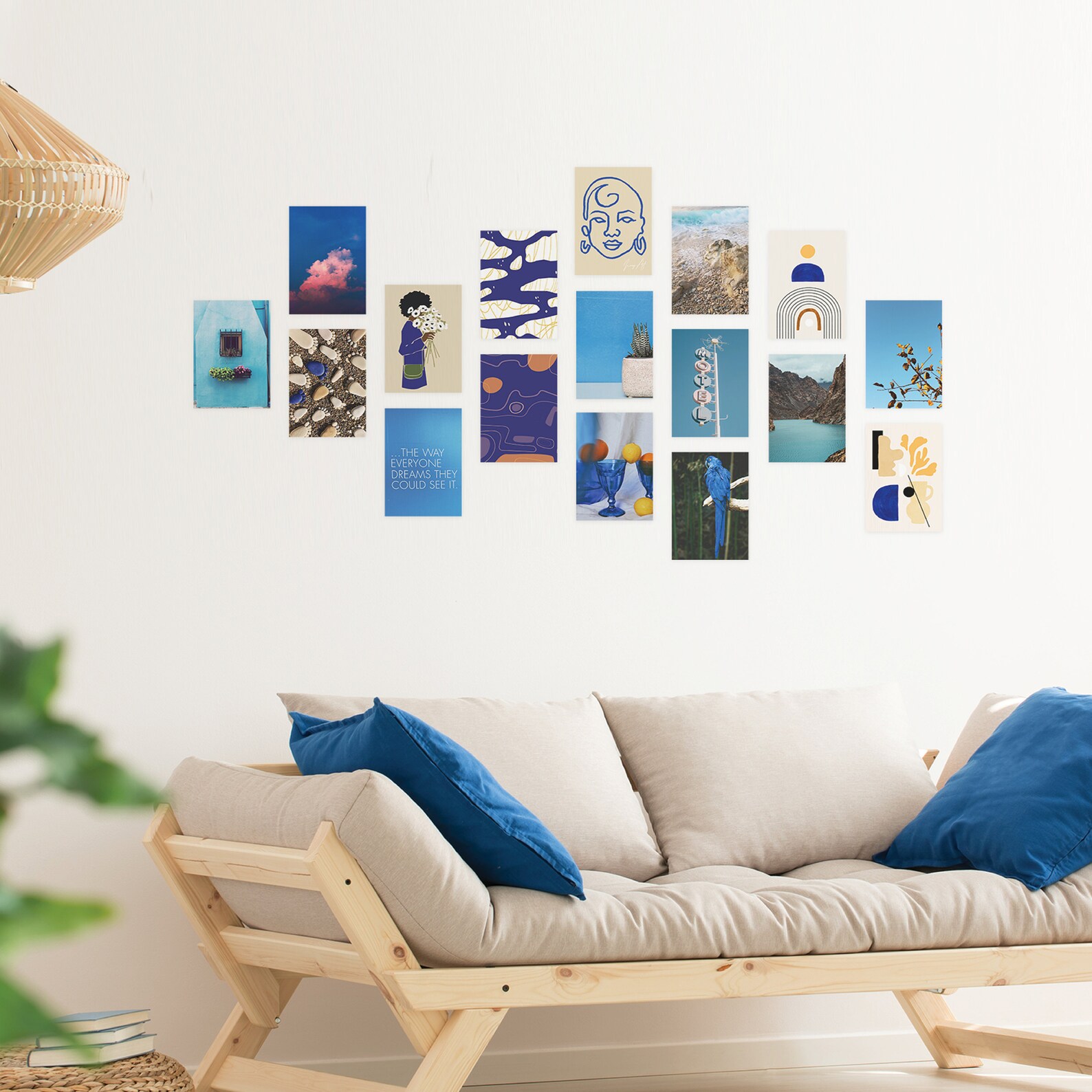 Photo Collage Kit | 50 Postcards 4'' X 6'' | Blue & Beige Theme - Etsy