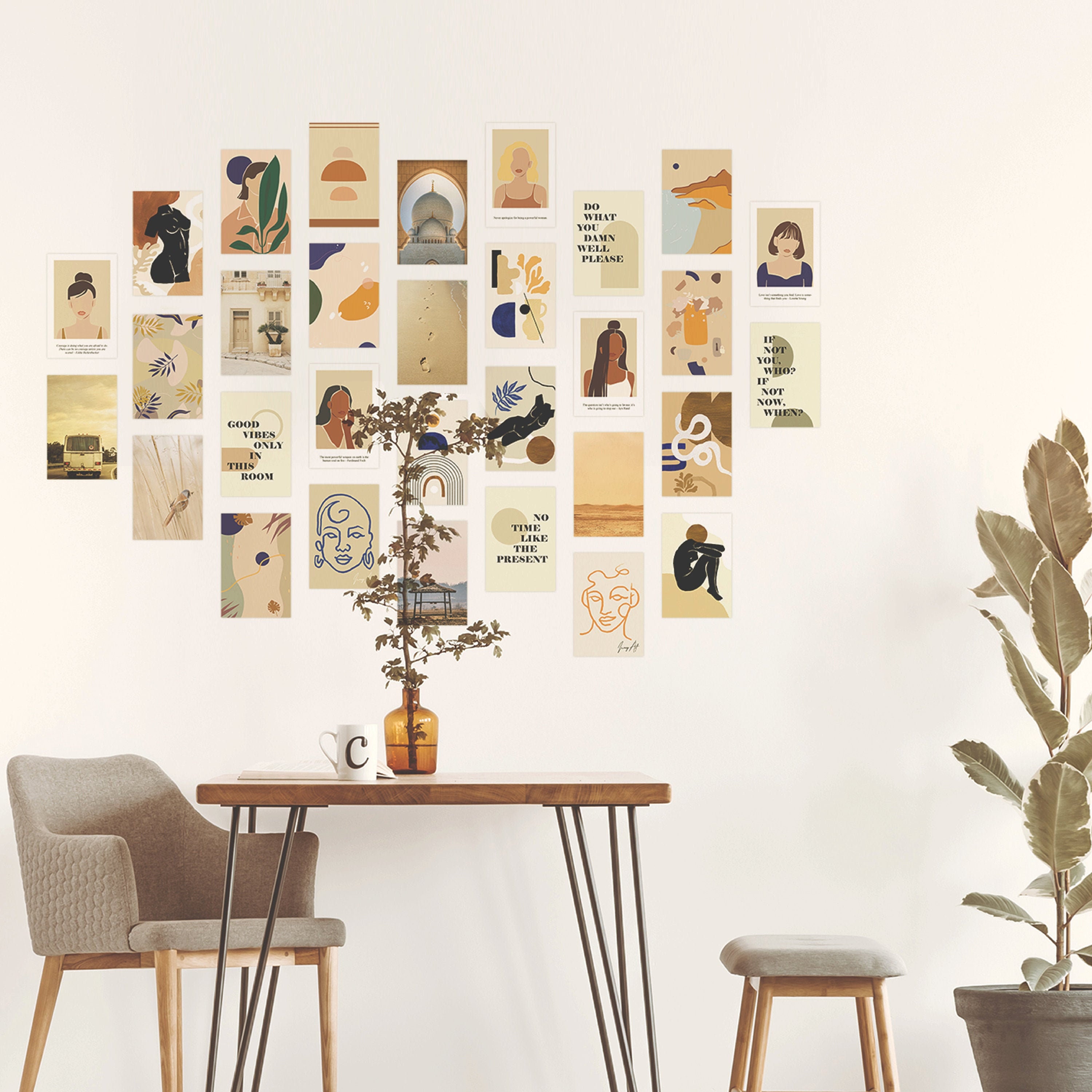 Photo Collage Kit | 50 Postcards 4'' X 6'' | Blue & Beige Theme - Etsy