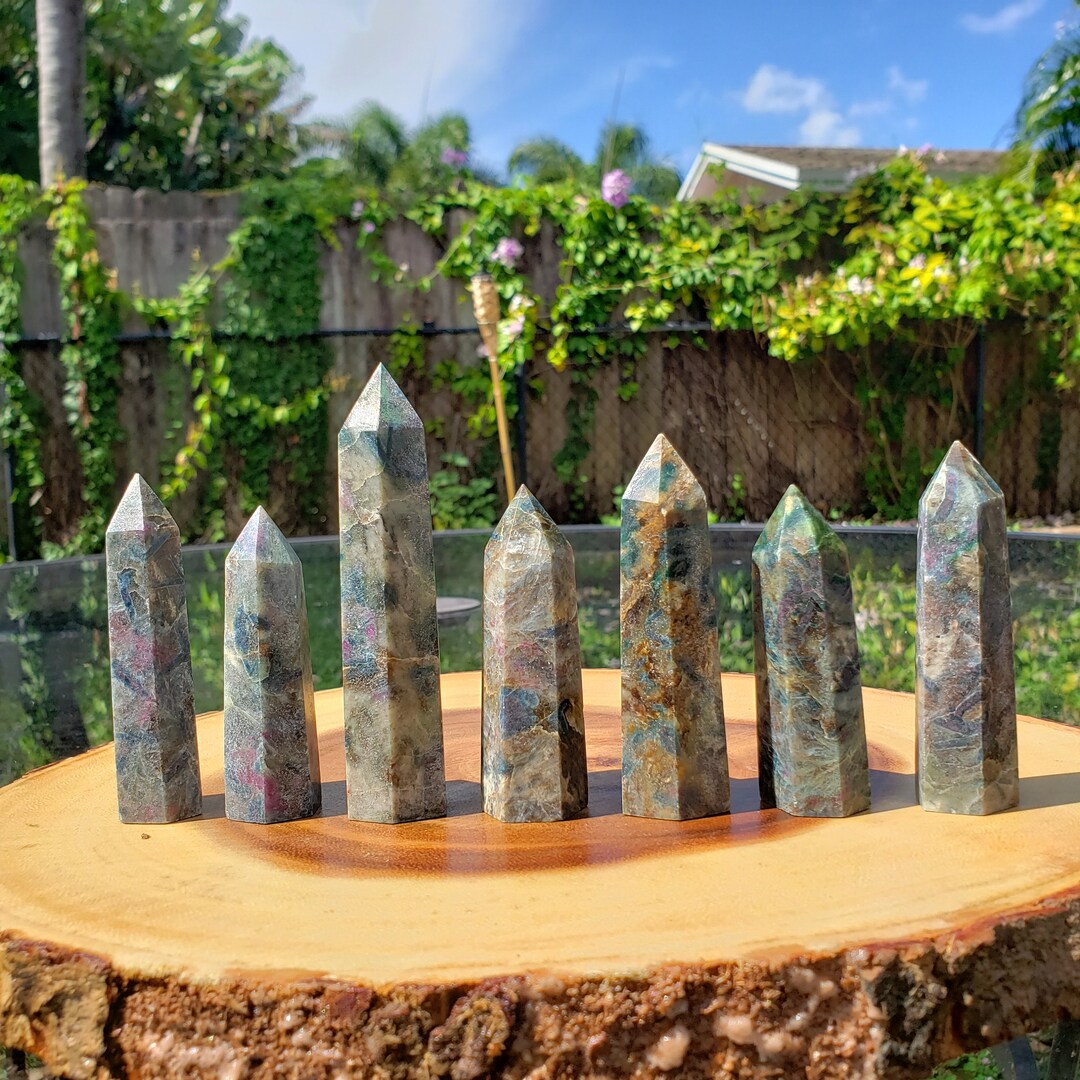 Ruby in Kyanite Points Ruby Kyanite Ruby Kyanite Tower Polished Ruby ...