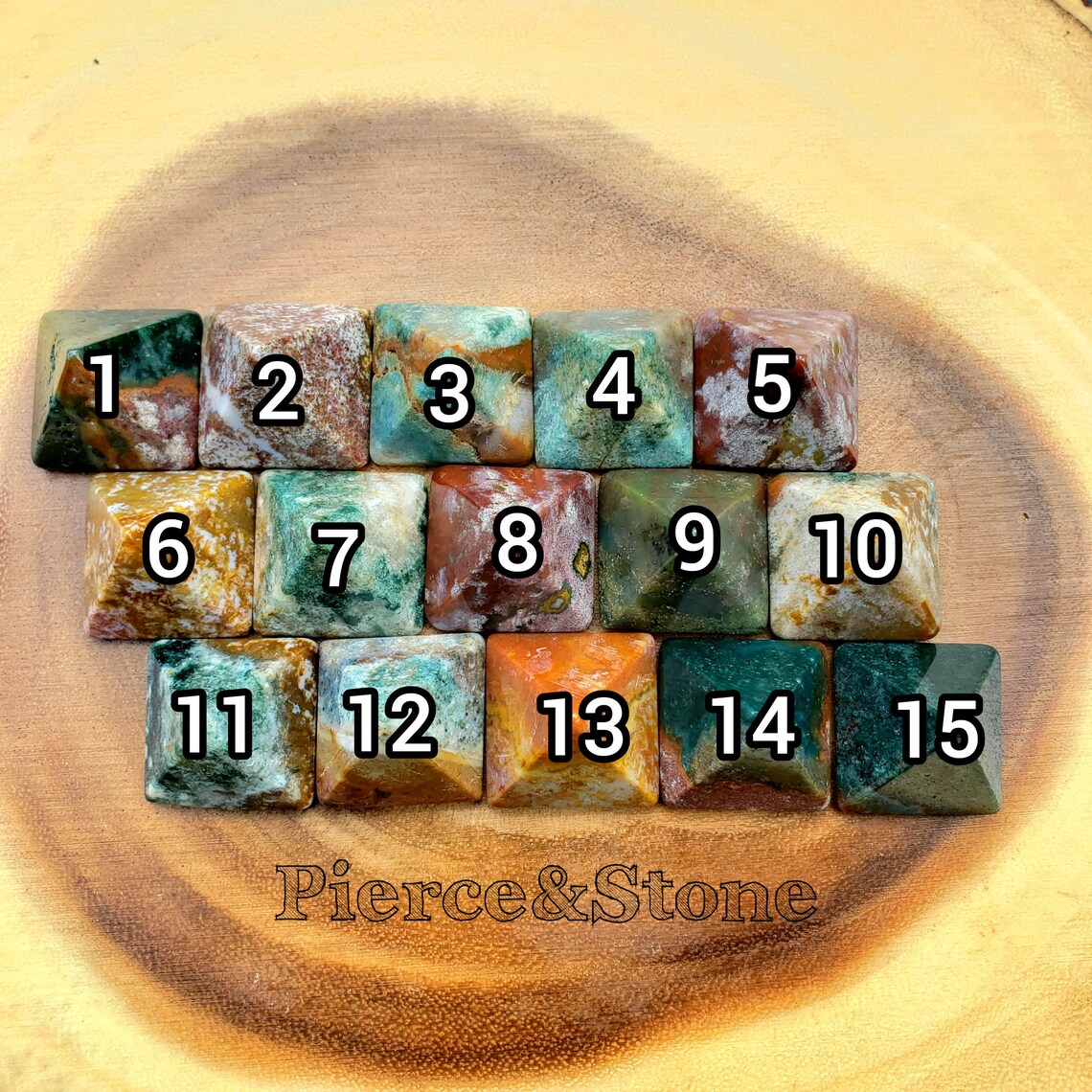 Ocean Jasper Pyramid Small Mini Ocean Jasper Pyramid Sea - Etsy